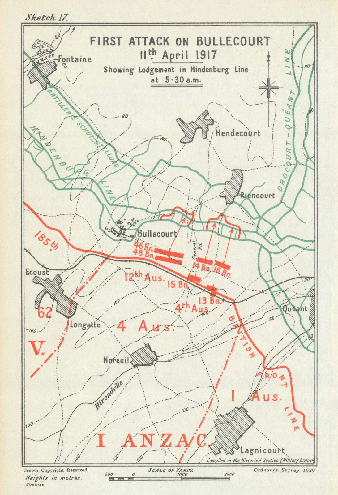 Battle of Arras. First Attack on Bullecourt, 11 April 1917. WW1 1940 ...