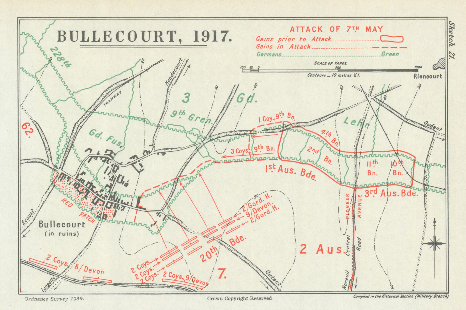 Battle of Arras. Bullecourt. Attack of 7 May 1917. First World War 1940 ...
