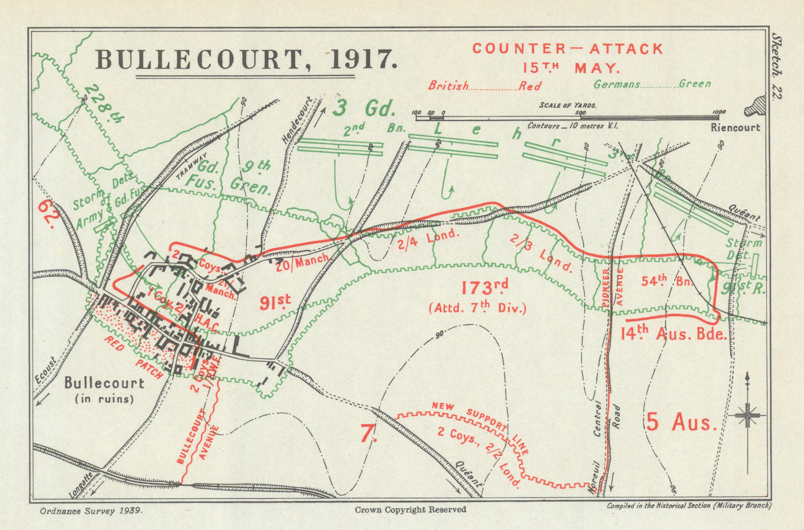 Battle of Arras. Bullecourt. Counter-Attack 15 May 1917. WW1 1940 old ...