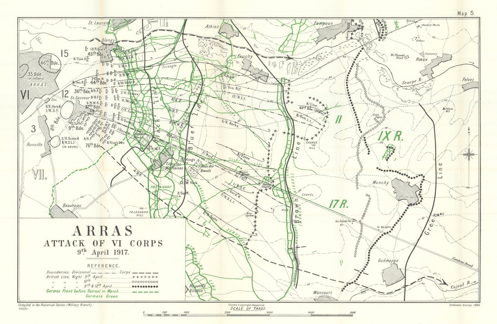 Battle of Arras. Attack of VI Corps, 9 April 1917. First World War 1940 ...