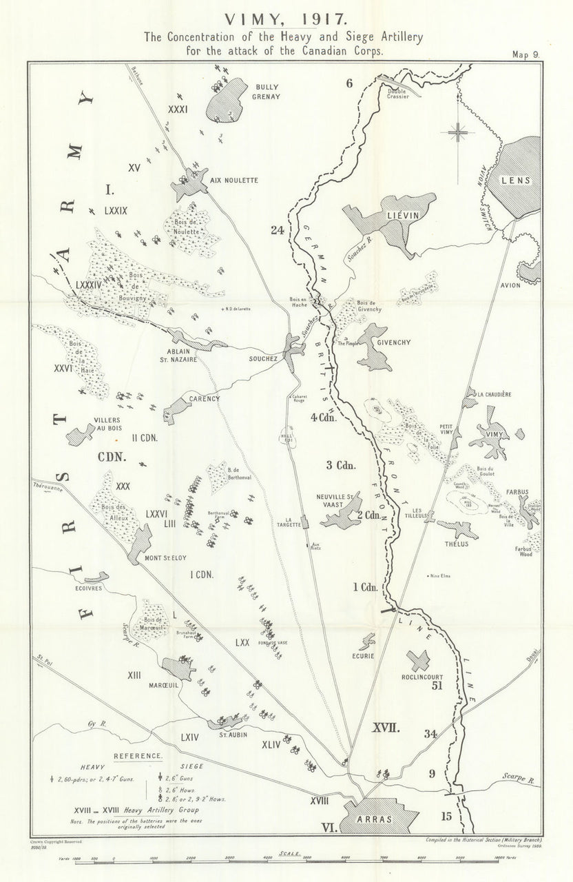 Battle of Arras. Vimy 1917: Artillery for the Canadian Corps attack ...