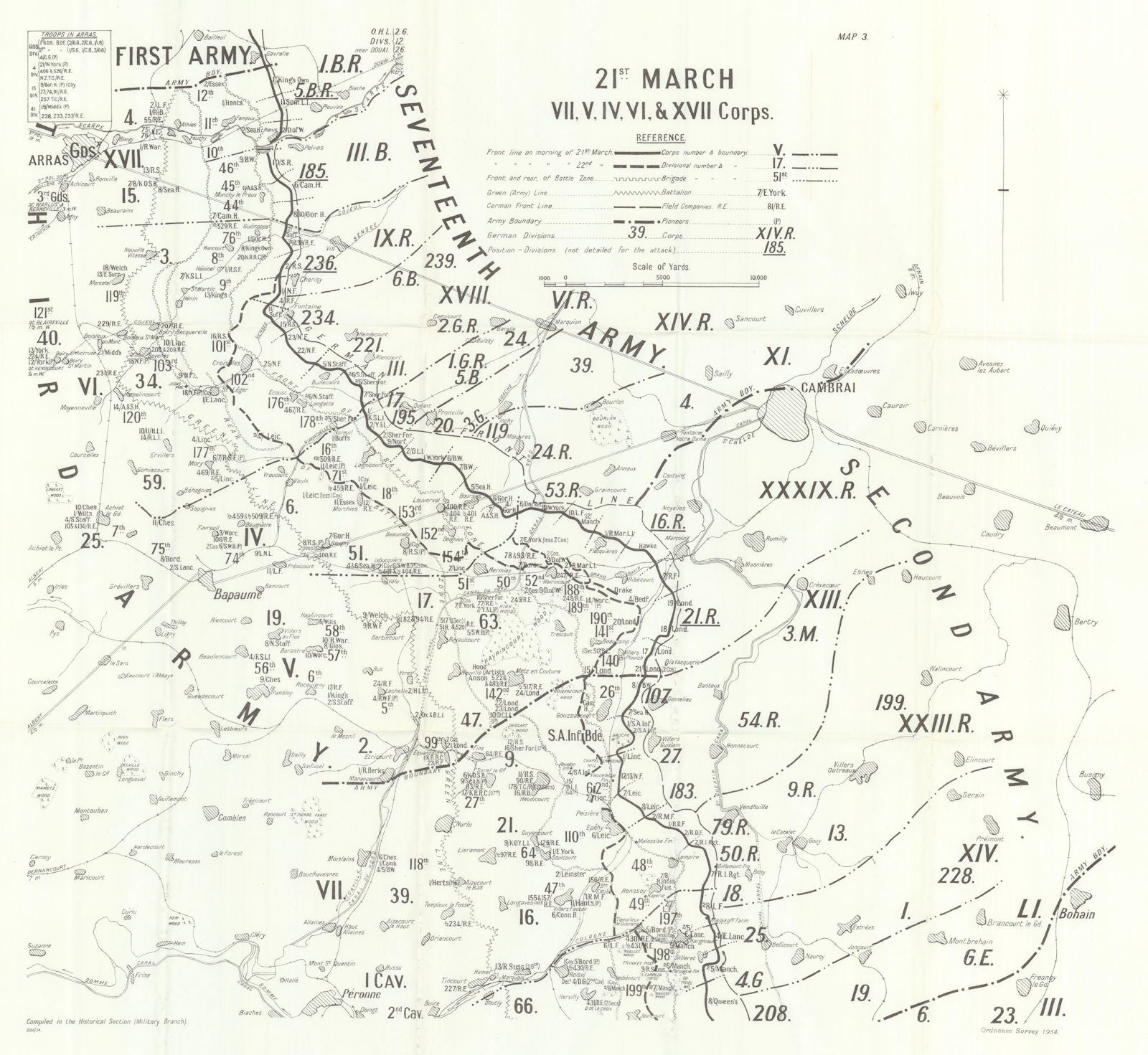 Operation Michael. 21 March 1918: VII, V, IV, VI, & XVII Corps. WW1 ...