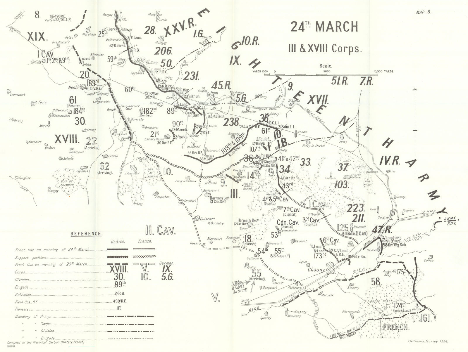 Operation Michael. 24 March 1918: III & XVIII Corps. First World War ...