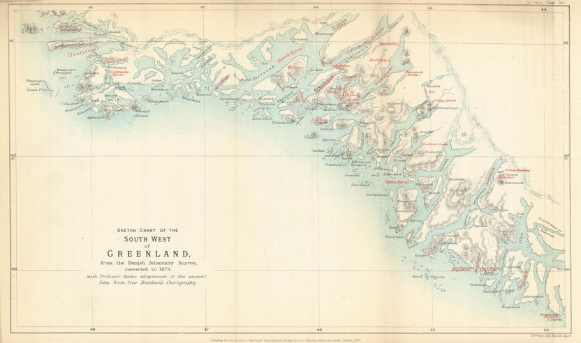 Greenland medieval Norse colonies. Bardsen's Chorography sites per Rafn ...