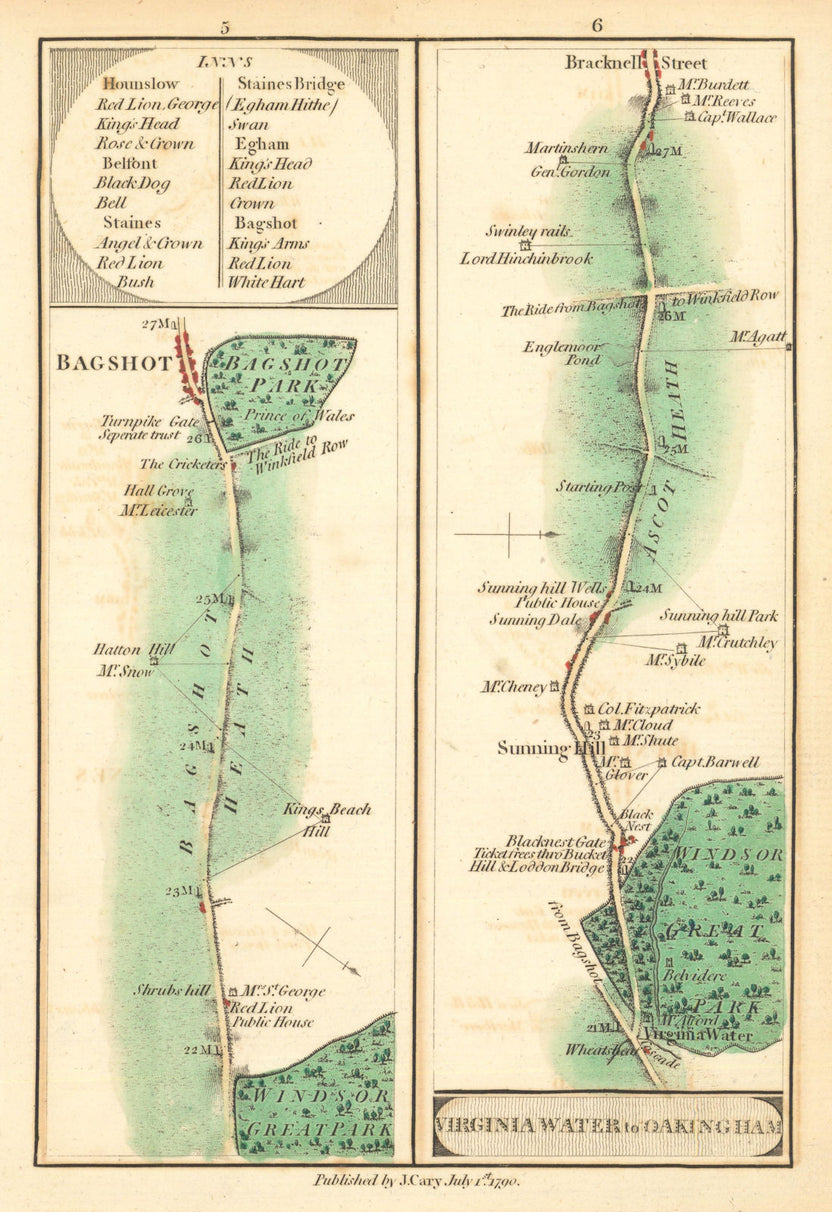 Windsor—Bagshot / Virginia Water—Sunninghill—Bracknell. Cary road map ...