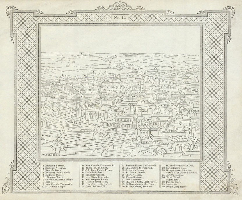 St. Paul's Cathedral north view: Newgate—Clerkenwell—Islington—Highgate ...