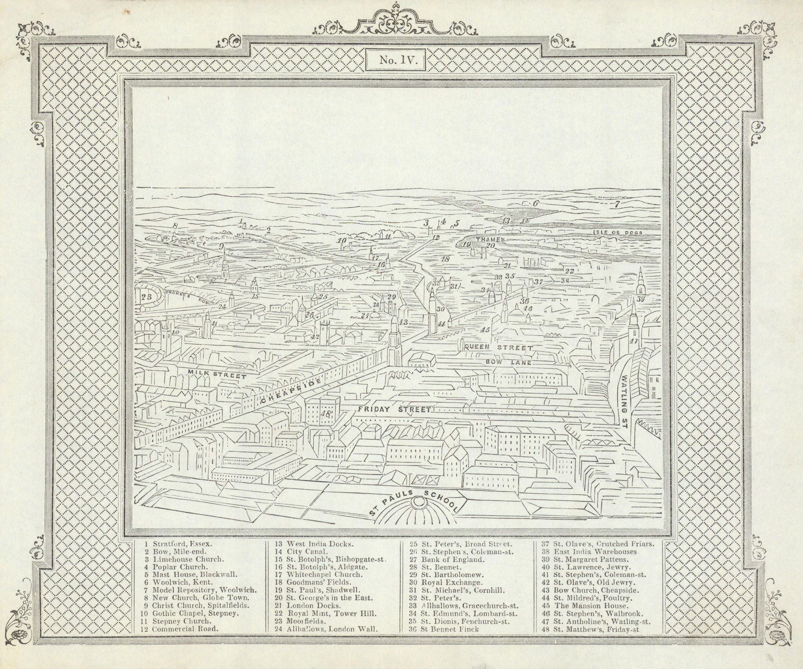 St. Paul's Cathedral east view: Cheapside—Bank—Isle of Dogs ...