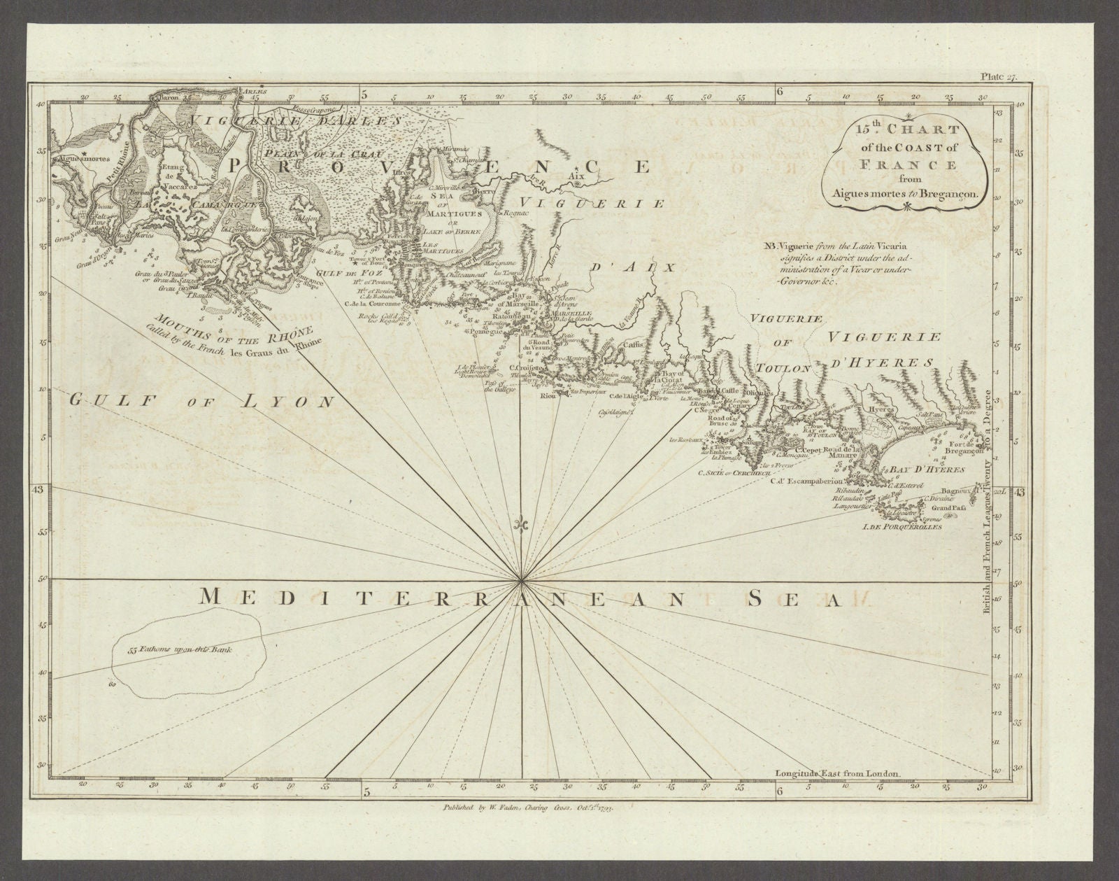 Coast of France—Aigues Mortes to Brégançon. Bouches du Rhône—Var. Faden ...