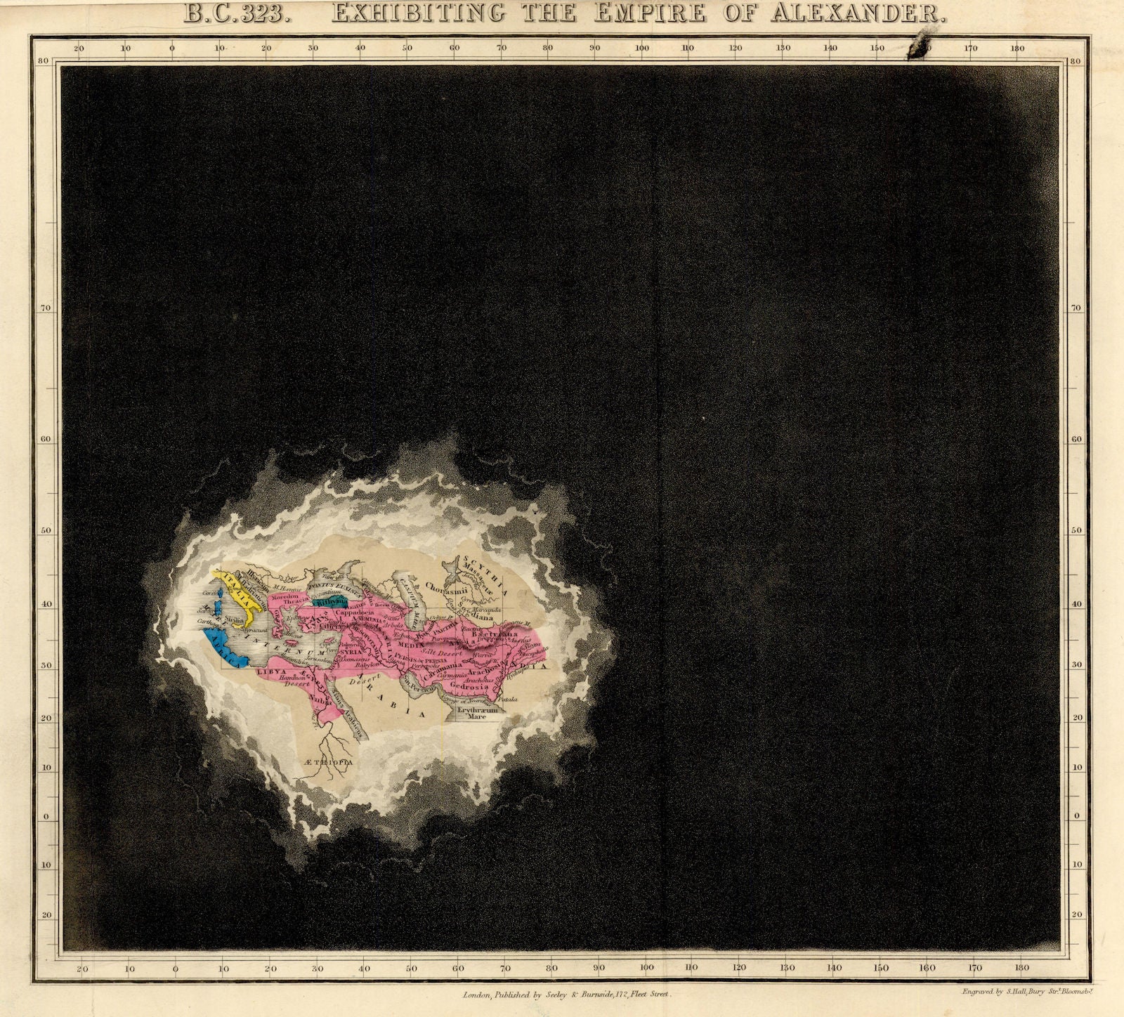 Known World in 323 BC—The Empire of Alexander—Fog-of-ignorance map—Quin ...