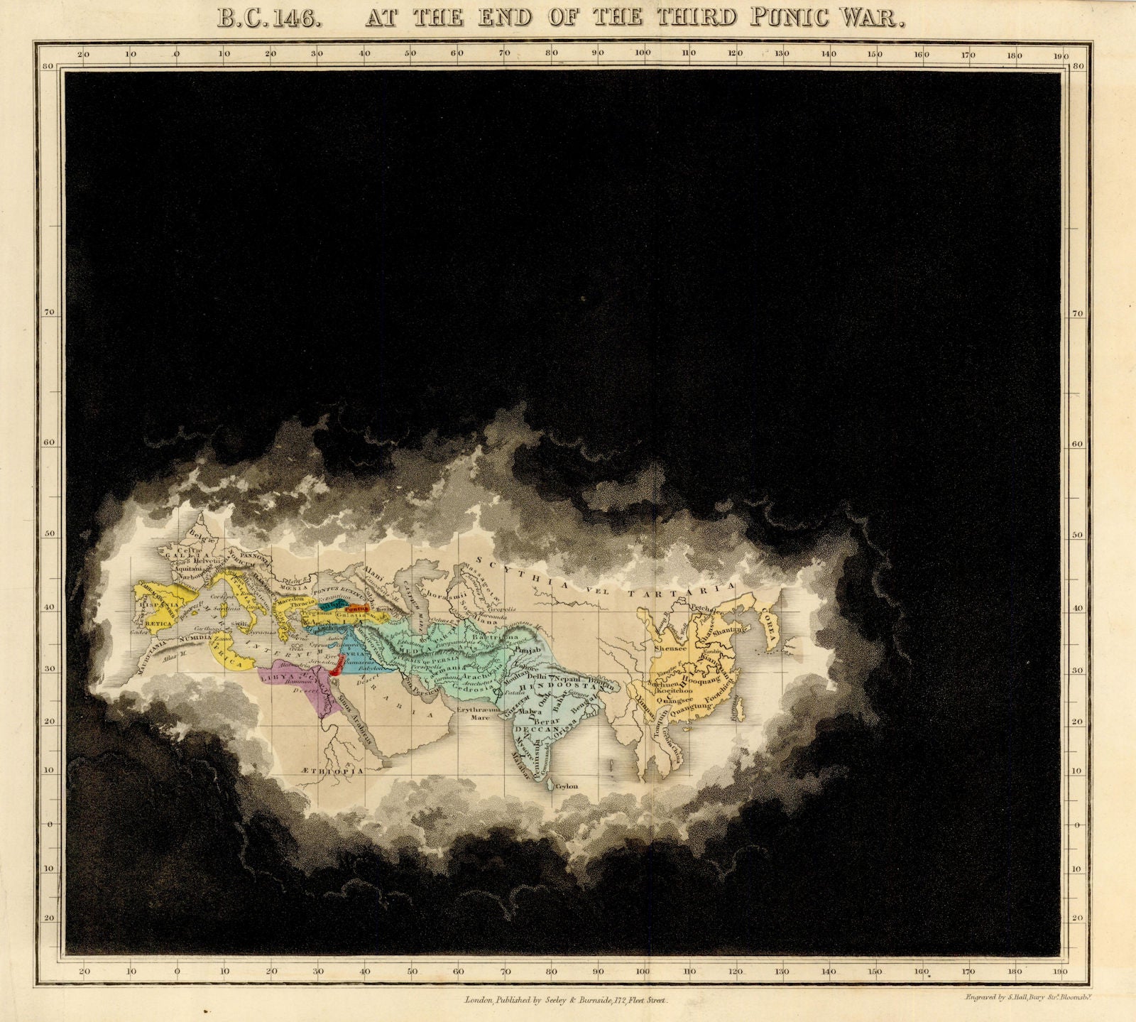 Known World in 146 BC—3rd Punic War—Roman Empire—Fog-of-ignorance map—Quin 1836 ...