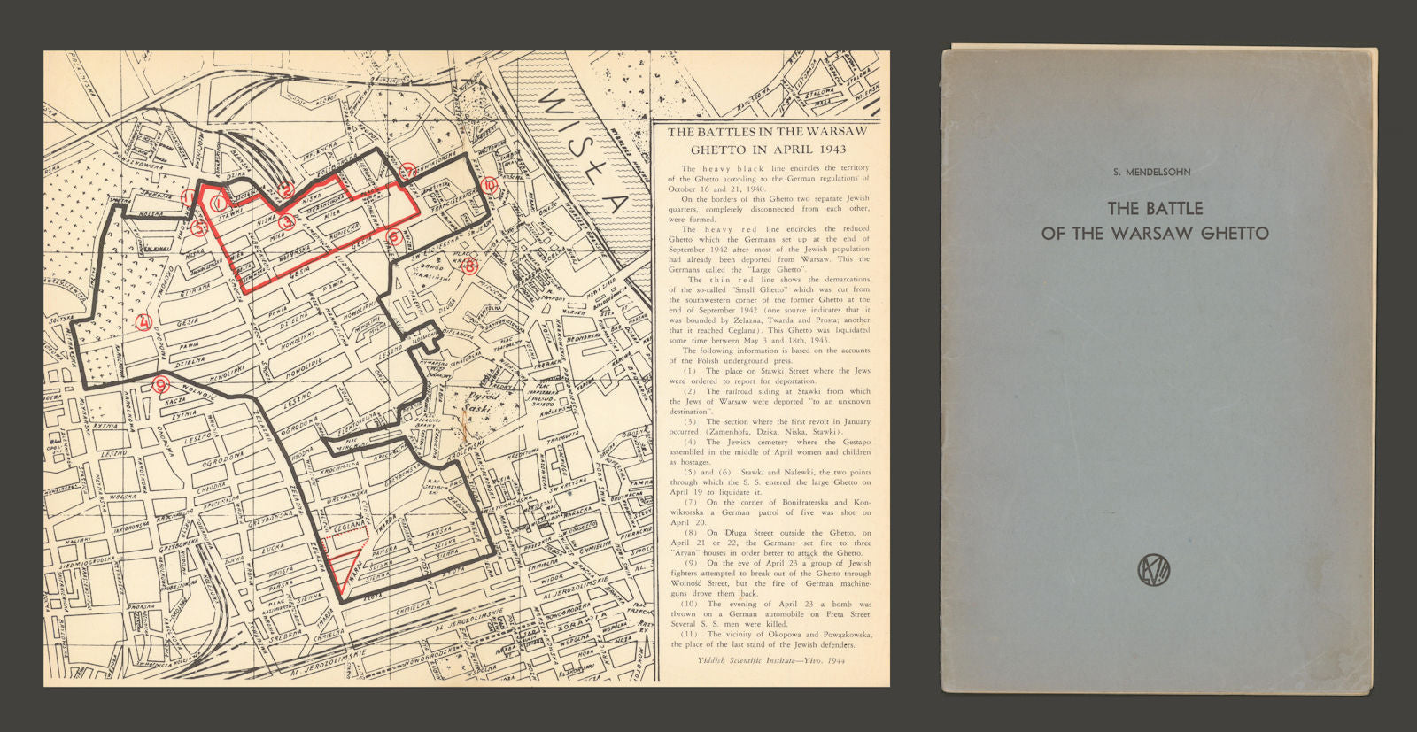 Warsaw Ghetto Uprising map + report—Yiddish Scientific Institute—New ...