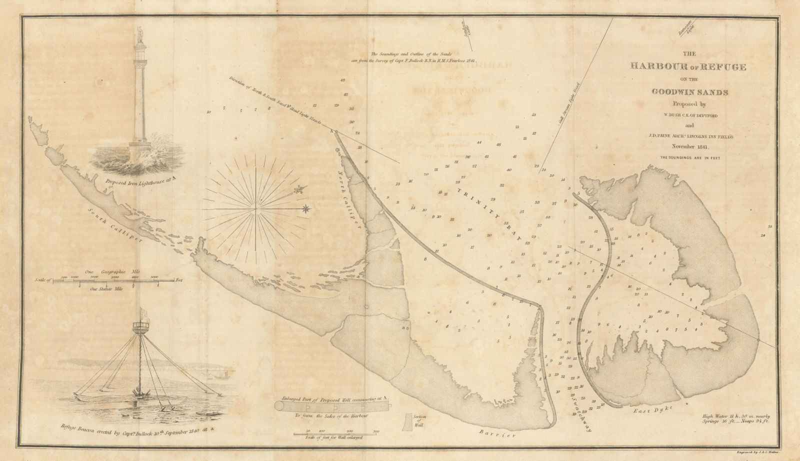 The Harbour of Refuge on the Goodwin Sands proposed by Bush & Paine ...