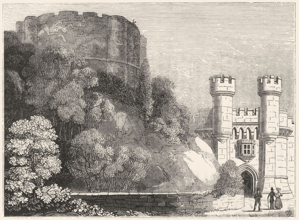 YORKS. Clifford's Tower & entry to York Castle 1845 old antique print ...
