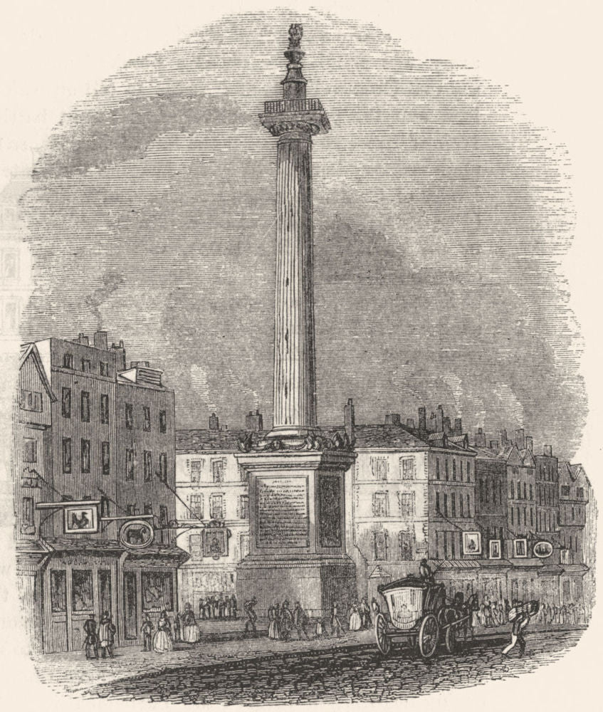 MONUMENTS. The Monument 1845 old antique vintage print picture ...