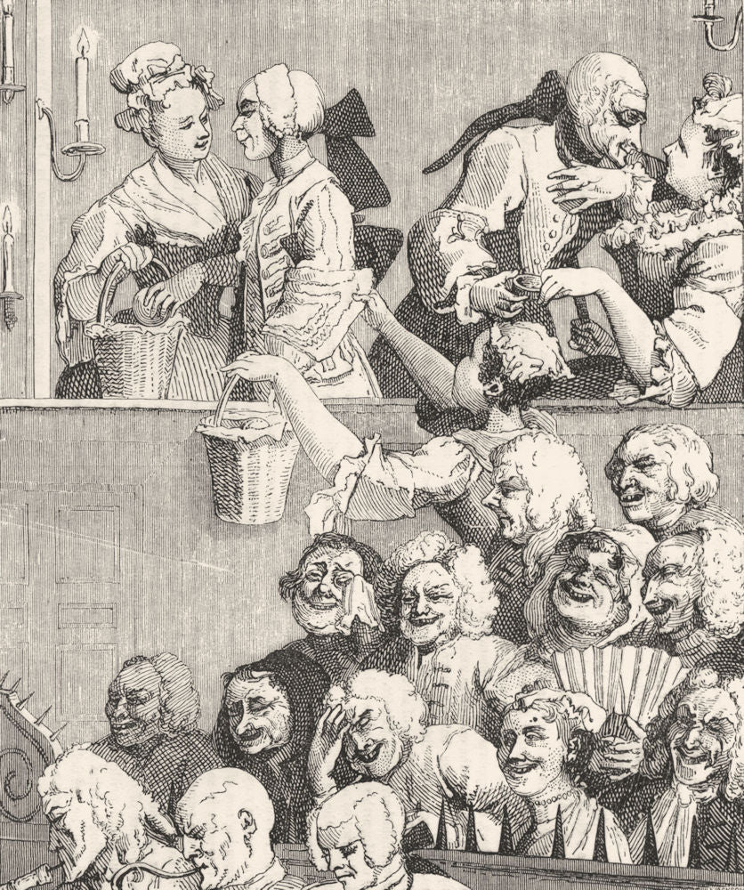 SOCIETY. The laughing audience 1845 old antique vintage print picture ...