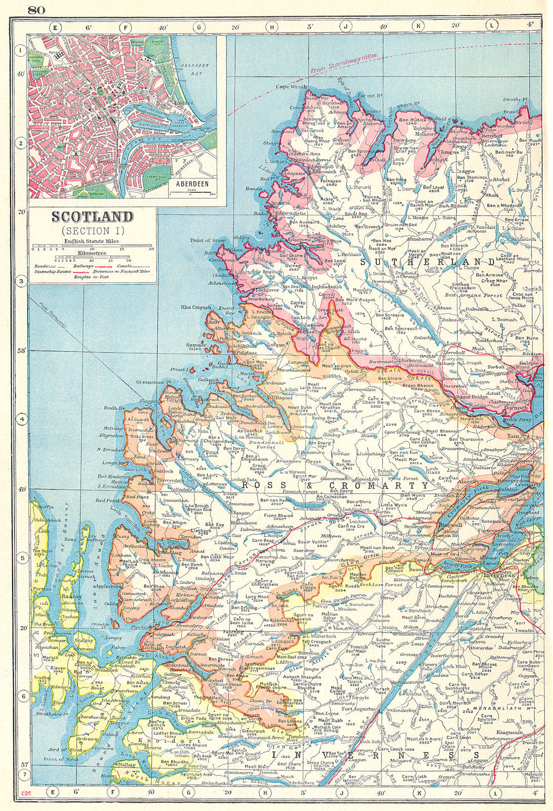 SCOTTISH HIGHLANDS.Sutherland Ross & Cromarty Inverness-shire.Aberdeen ...