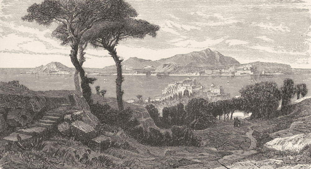 ITALY. Pozzuoli, with Capo Miseno and the Islands of Procida and Ischia ...