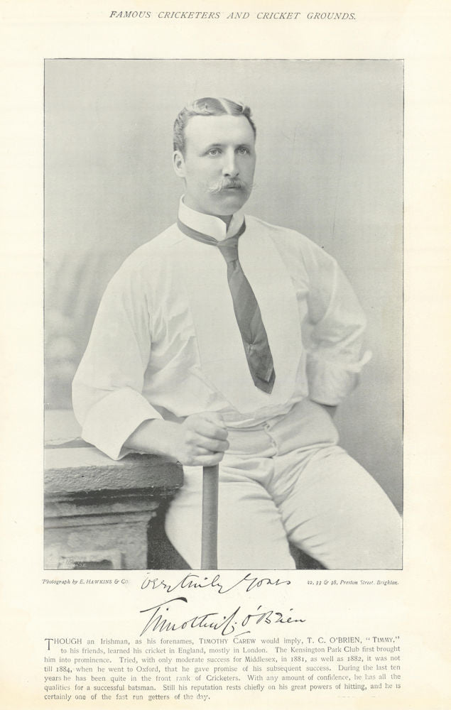 Timothy Carew "Timmy" O'Brien. Batsman. Middlesex cricketer 1895 old ...