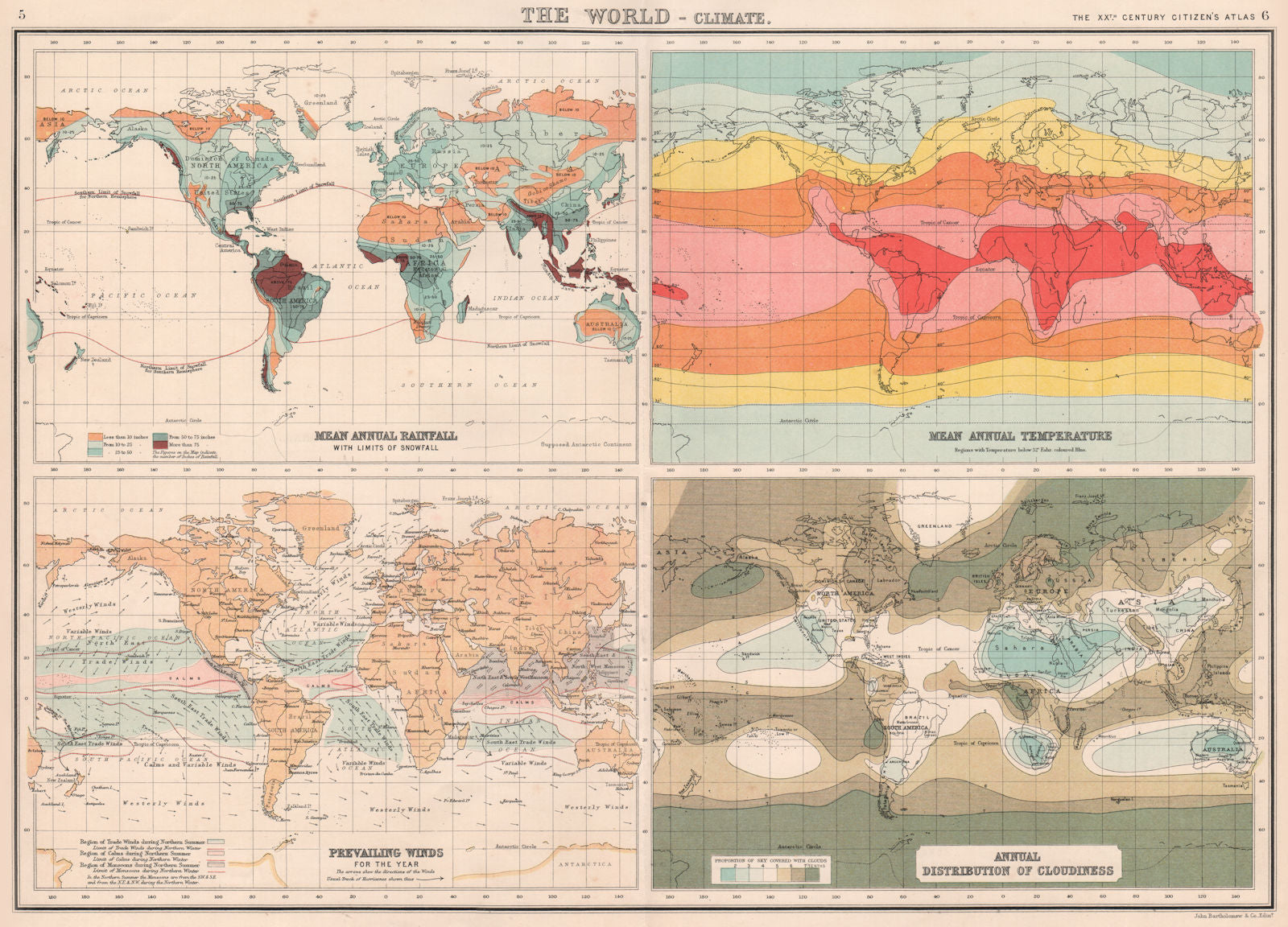 WORLD CLIMATE. Rainfall Temperature Winds Cloudiness. BARTHOLOMEW 1901 ...