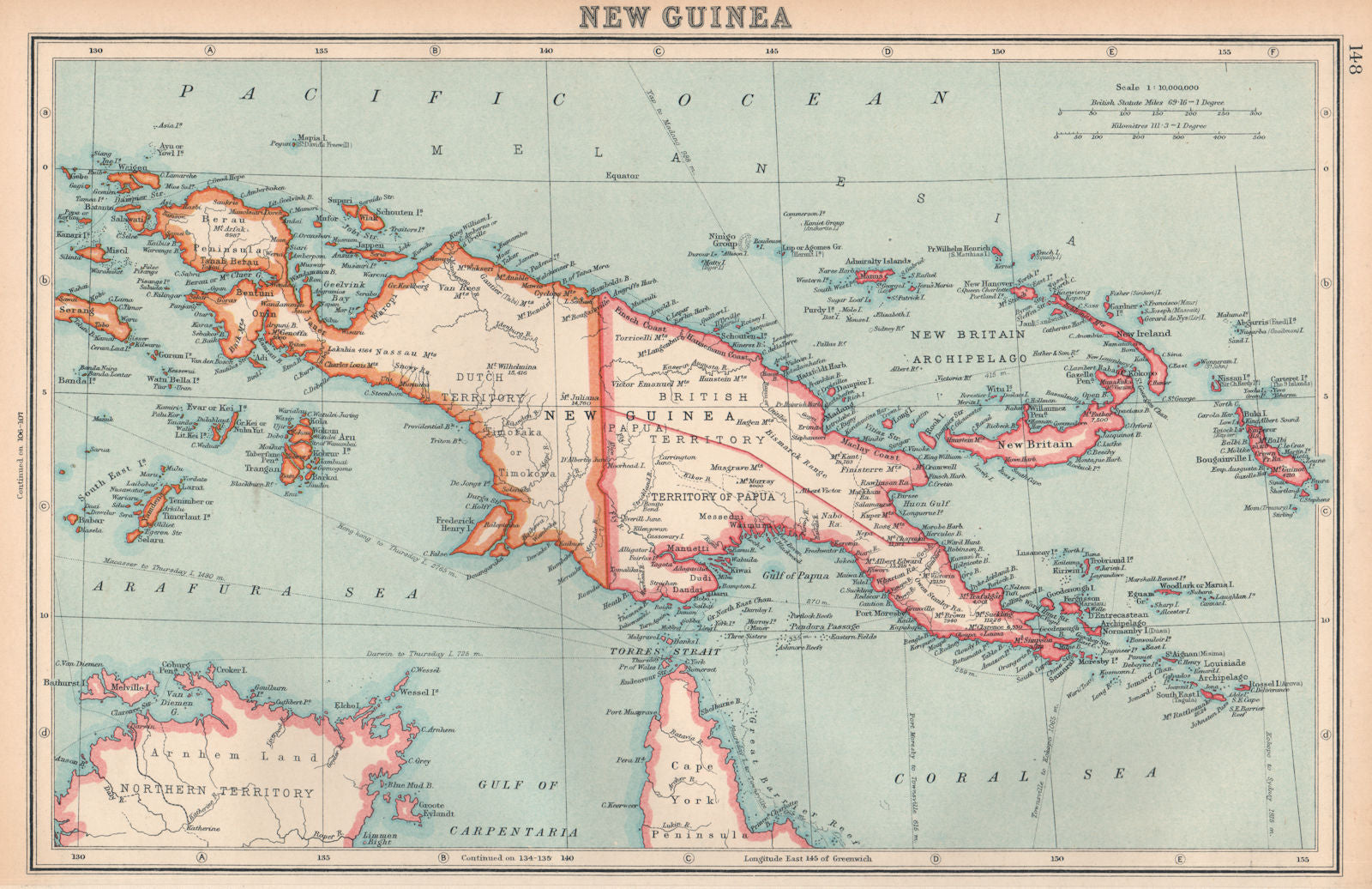 PAPAU NEW GUINEA. British & Dutch territory. New Britain archipelago ...
