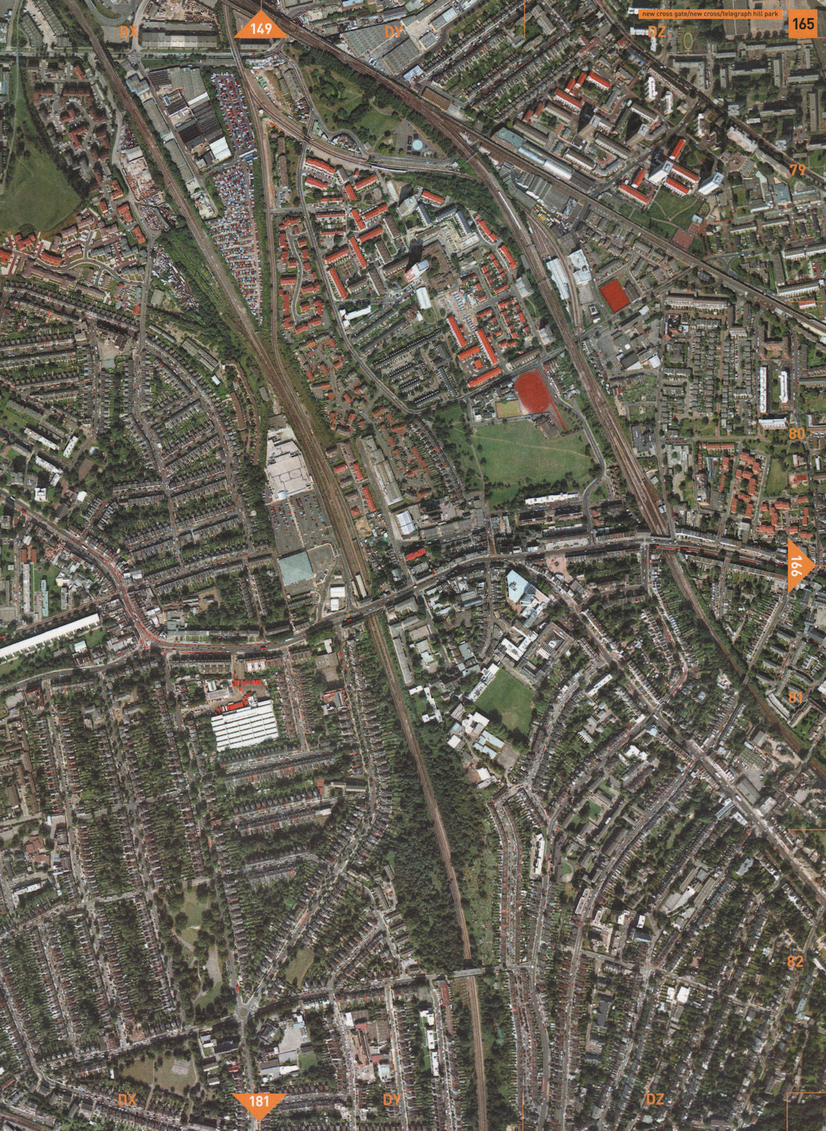 NEW CROSS SE14 SE8 SE4. New Cross Gate Telegraph Hill Park 2000 old map ...