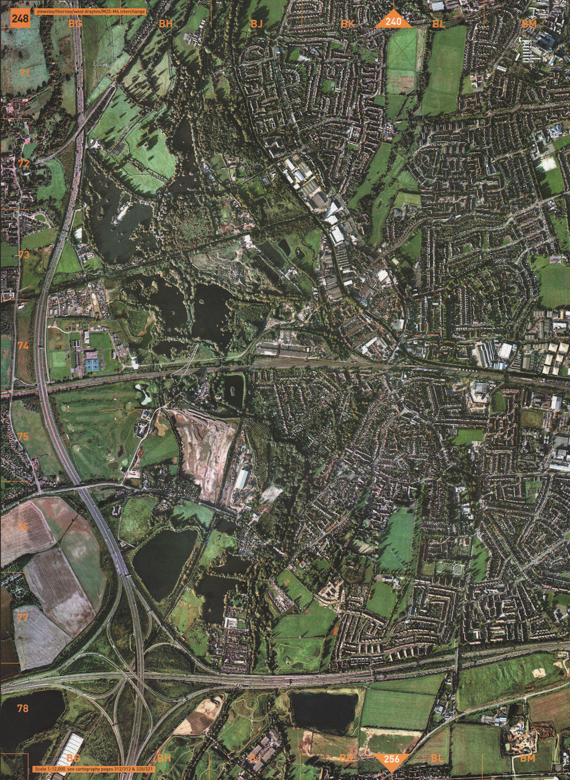 WEST DRAYTON. Yiewsley Thorney West Drayton M25-M4 Interchange 2000 old ...