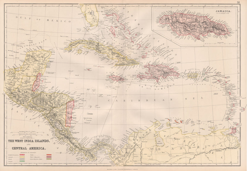 COLONIAL CARIBBEAN. West Indies. Danish Virgin Islands.Telegraph cables ...