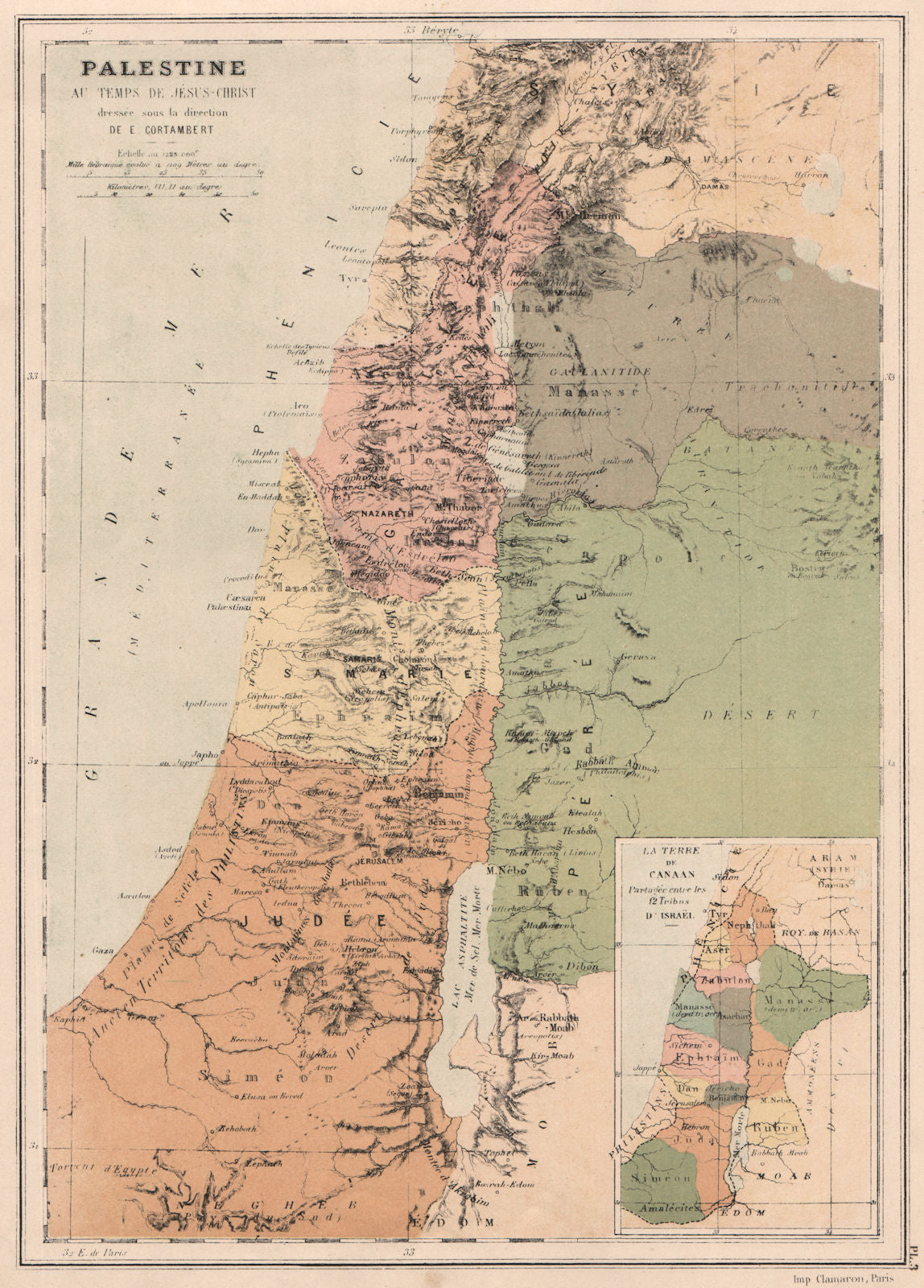 PALESTINE in the time of Christ.Canaan divided into 12 tribes of israel ...