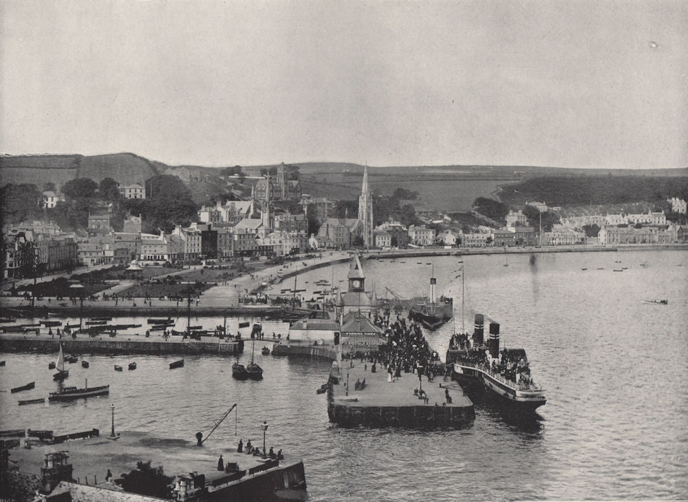 ROTHESAY. The landing-stage and esplanade. Scotland 1895 old antique ...
