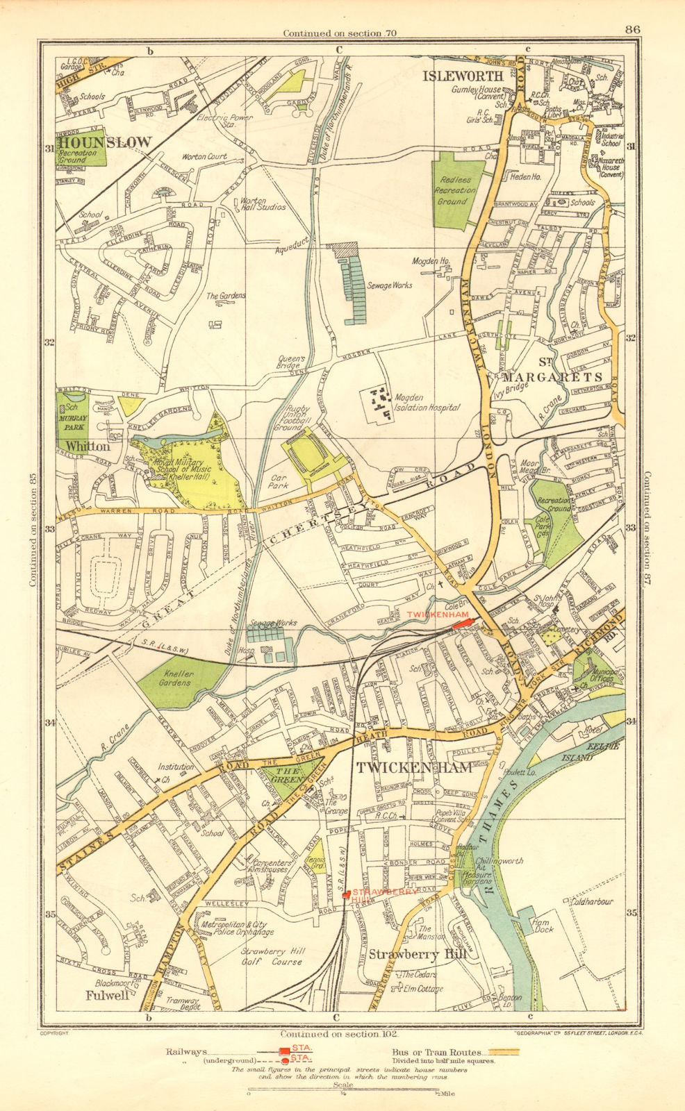 TWICKENHAM. Isleworth Hounslow Strawberry Hill Fulwell; Middlesex 1937 ...