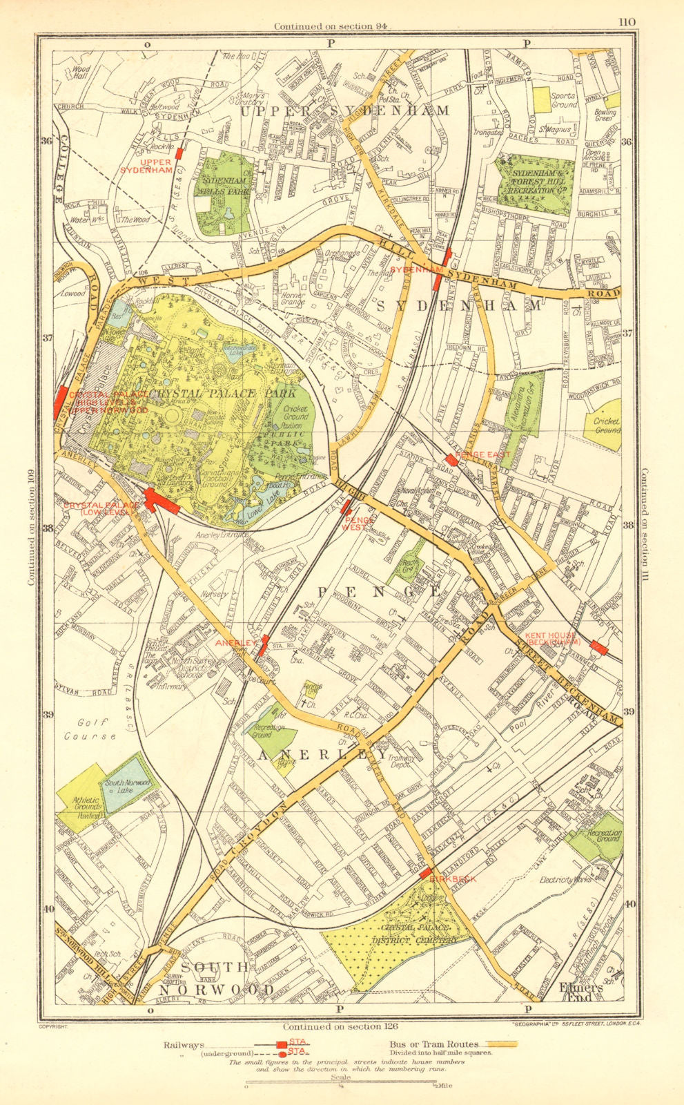 SYDENHAM. Anerley Elmers End Penge Crystal Palace Upper Norwood 1937 ...