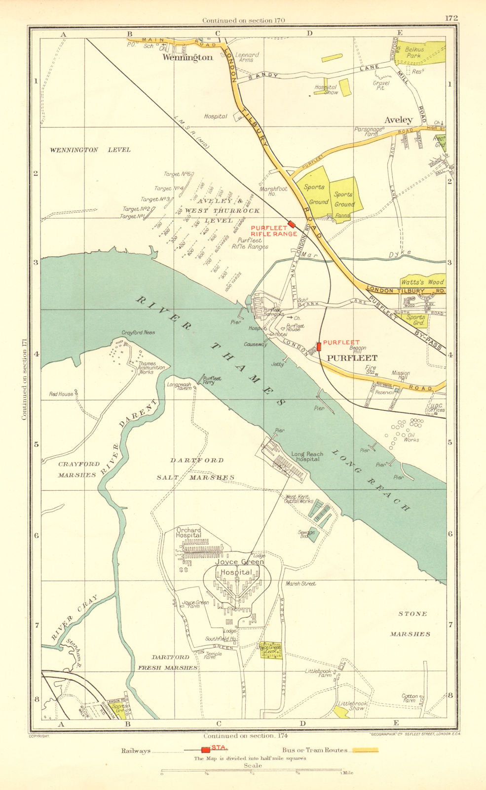 DARTFORD PURFLEET. Aveley Wennington Rainham Temple Hill (Essex/Kent ...