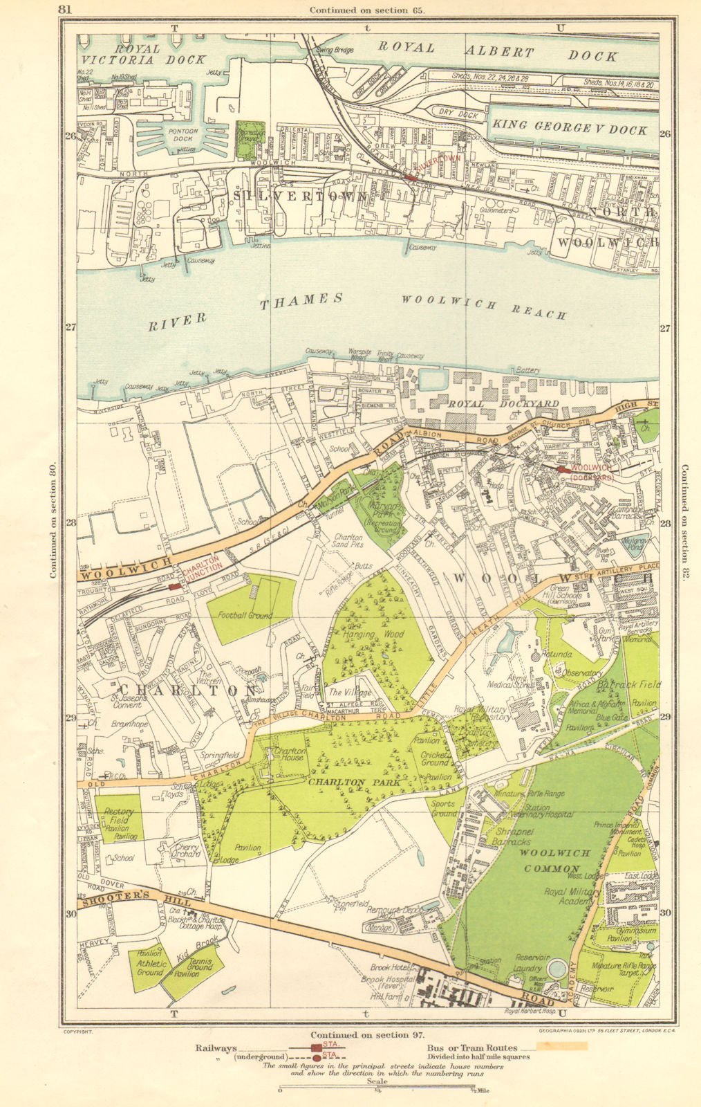 LONDON. Charlton, Greenwich, Silvertown, Woolwich Dockyard 1923 old map ...