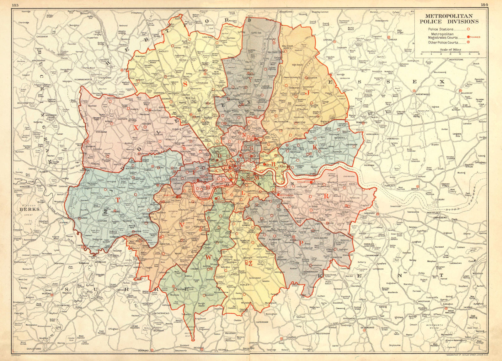 LONDON. Metropolitan Police Divisions. Stations. Magistrates Courts ...