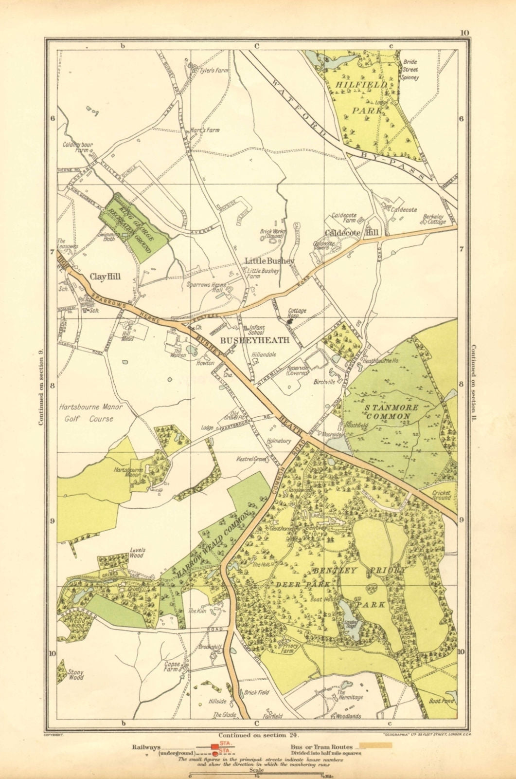HERTS.Busheyheath,Caldecote Hill,Clay Hill,Little Bushey,Stanmore Cmn ...