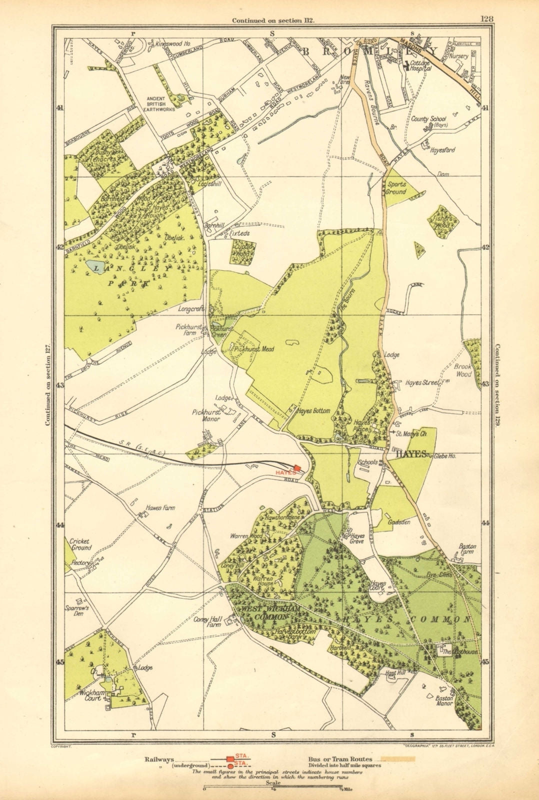 KENT. Bromley, Hayes, Beckenham, West Wickham, Shortlands, Keston 1928 ...