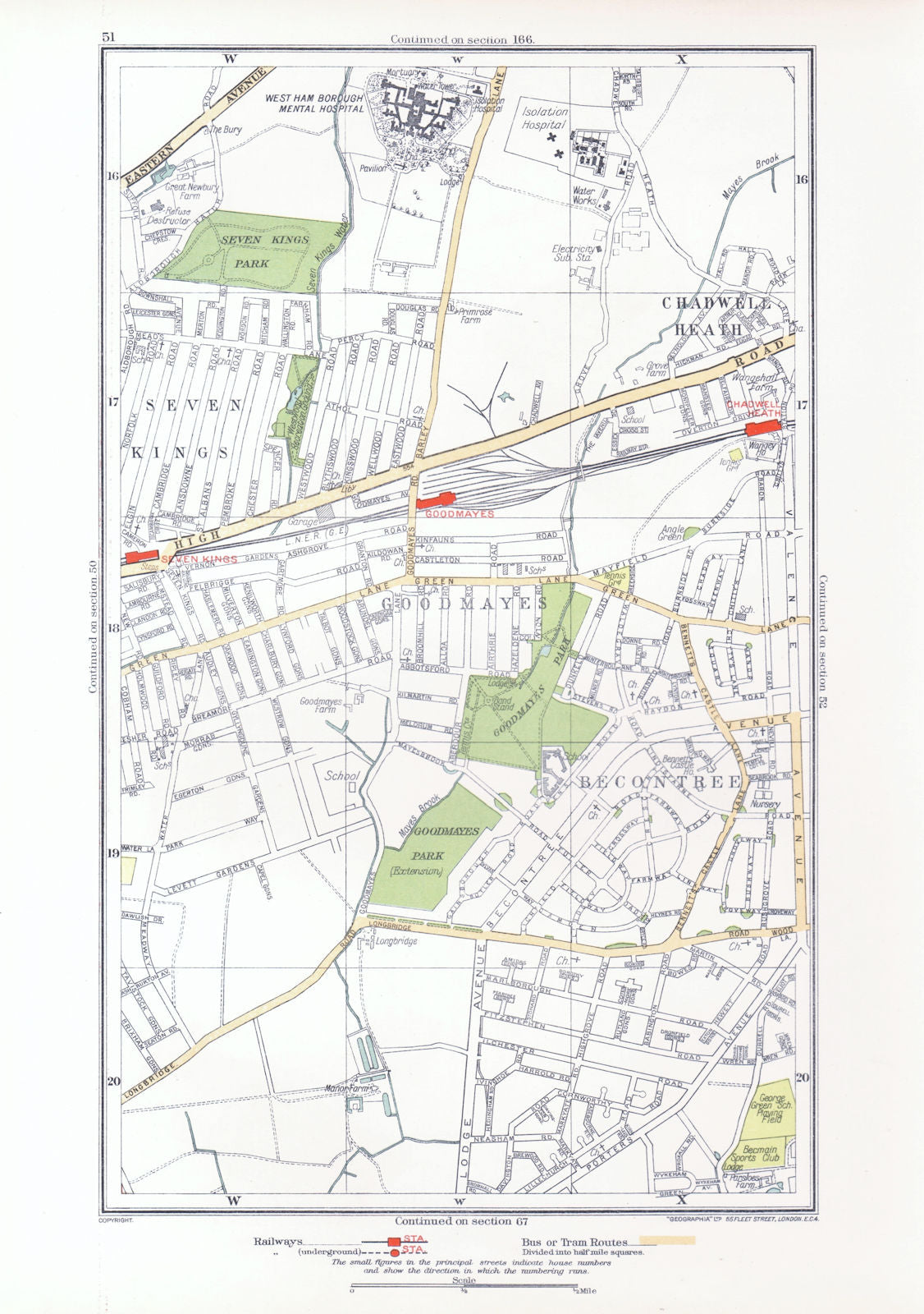 LONDON. Becontree Goodmayes Seven Kings Chadwell Heath Longbridge Rd ...