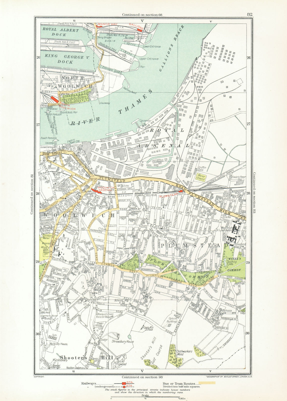 LONDON. North Woolwich Plumstead Gallions Manor Way Woolwich Arsenal ...