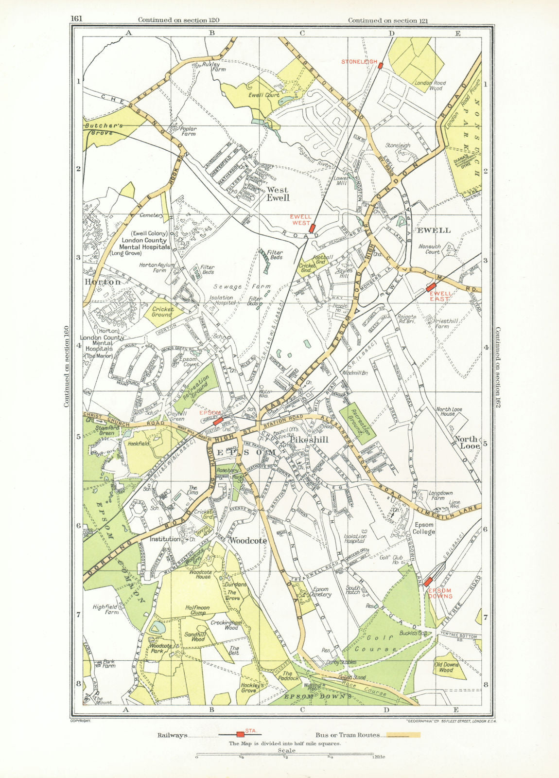EPSOM EWELL. Stoneleigh North Looe Horton Pikeshill Woodcote (Surrey ...