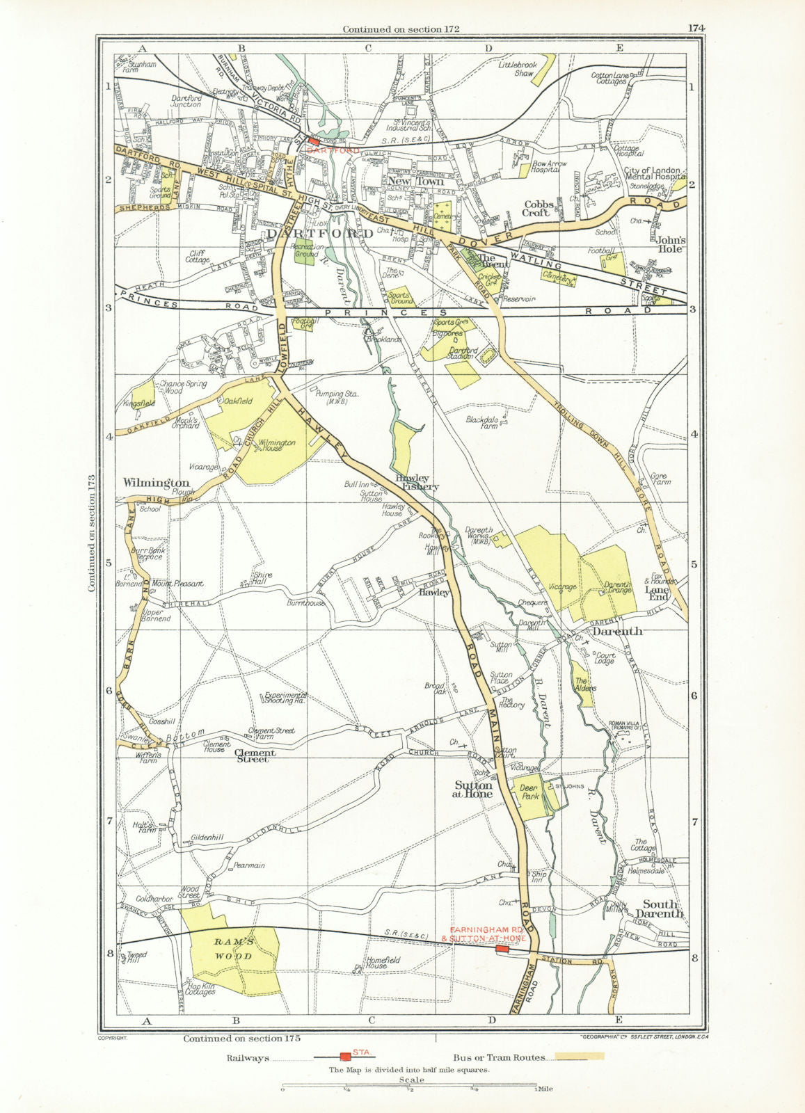 DARTFORD. South Darenth Sutton at Hone Hawley Wilmington (Kent) 1933 ...