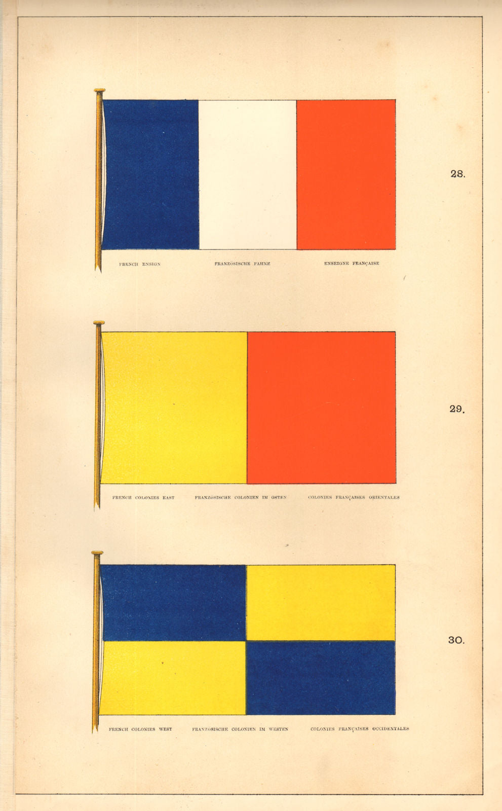 FRANCE COLONIES FRANCAISES FLAGS.Orientales/Occidentales East/West ...