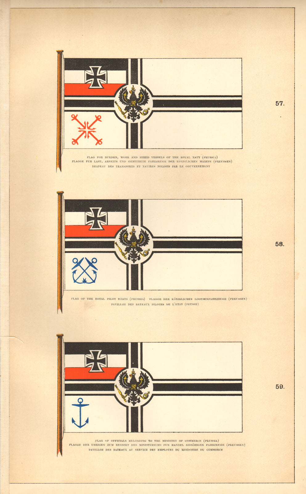 PRUSSIAN ROYAL MARITIME FLAGS.Navy hired vessel Pilots Ministry of ...