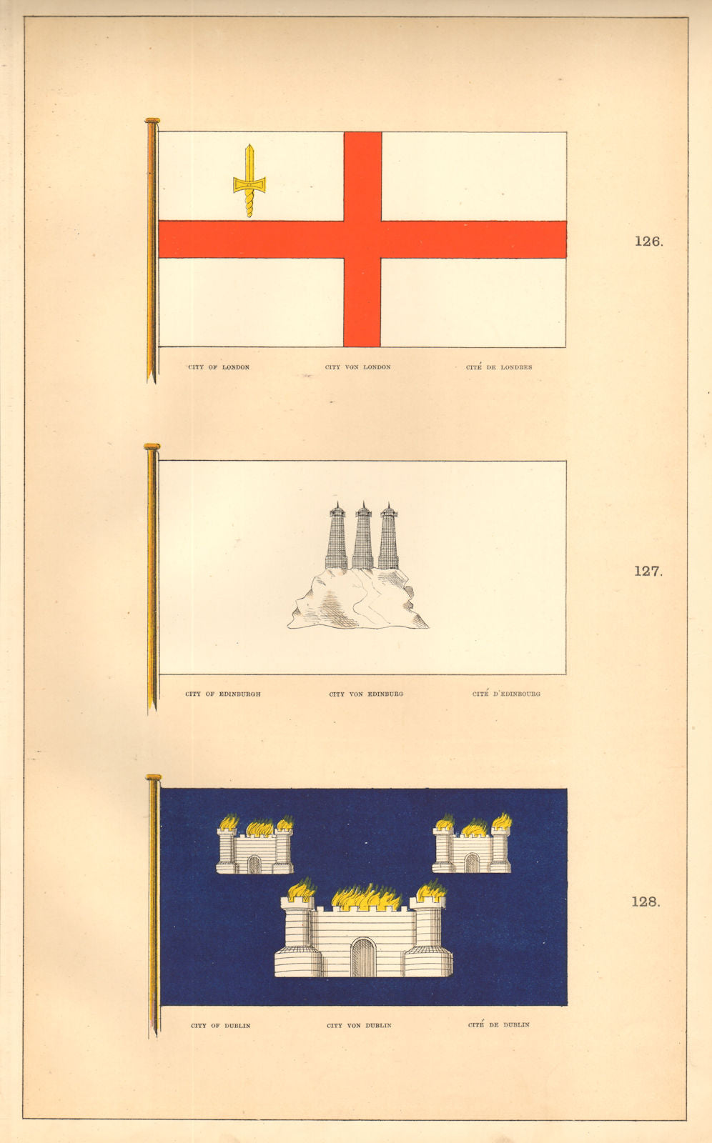 BRITISH ISLES CITY FLAGS. Cities of London, Edinburgh & Dublin ...