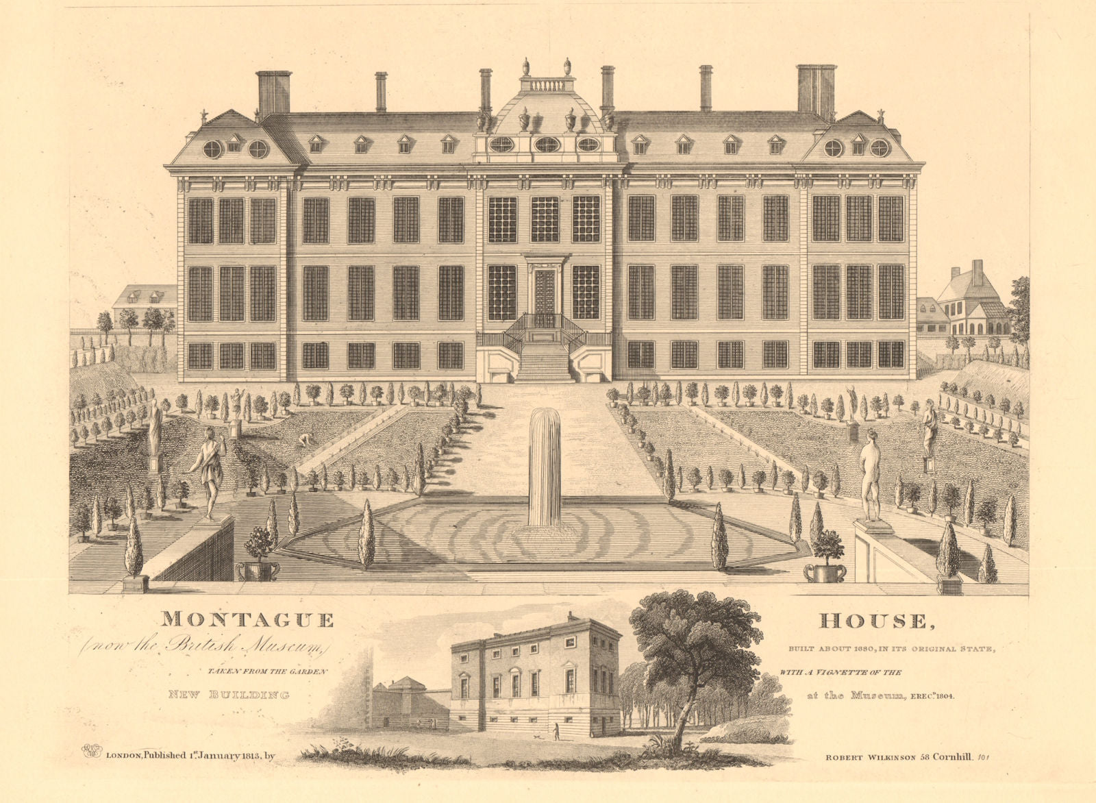 BLOOMSBURY. Montague House, Great Russell Street. British Museum's 1st ...