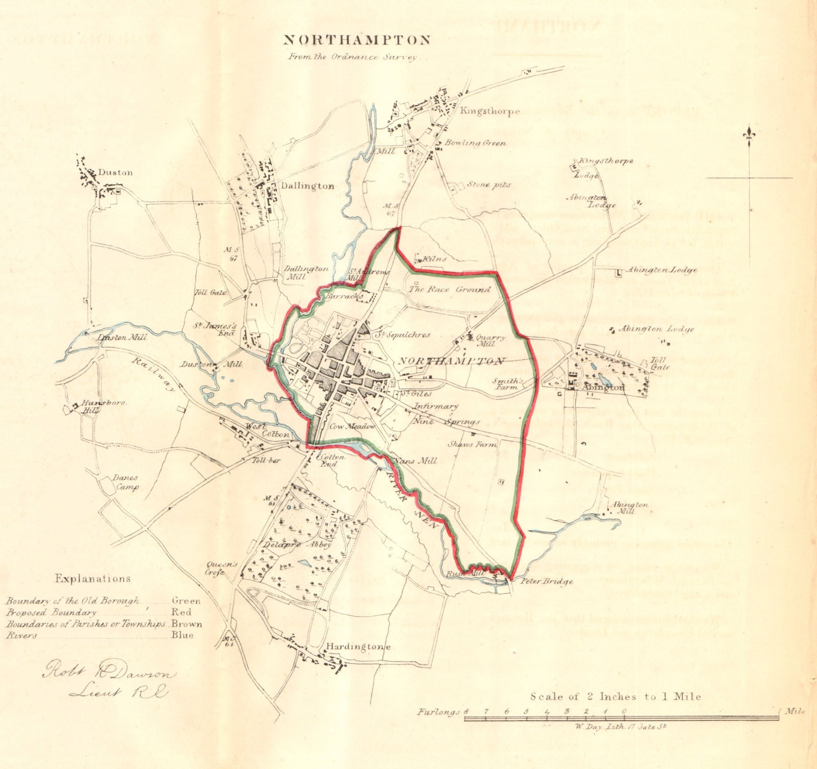 NORTHAMPTON borough/town plan. REFORM ACT. Hardingstone Abington.DAWSON ...