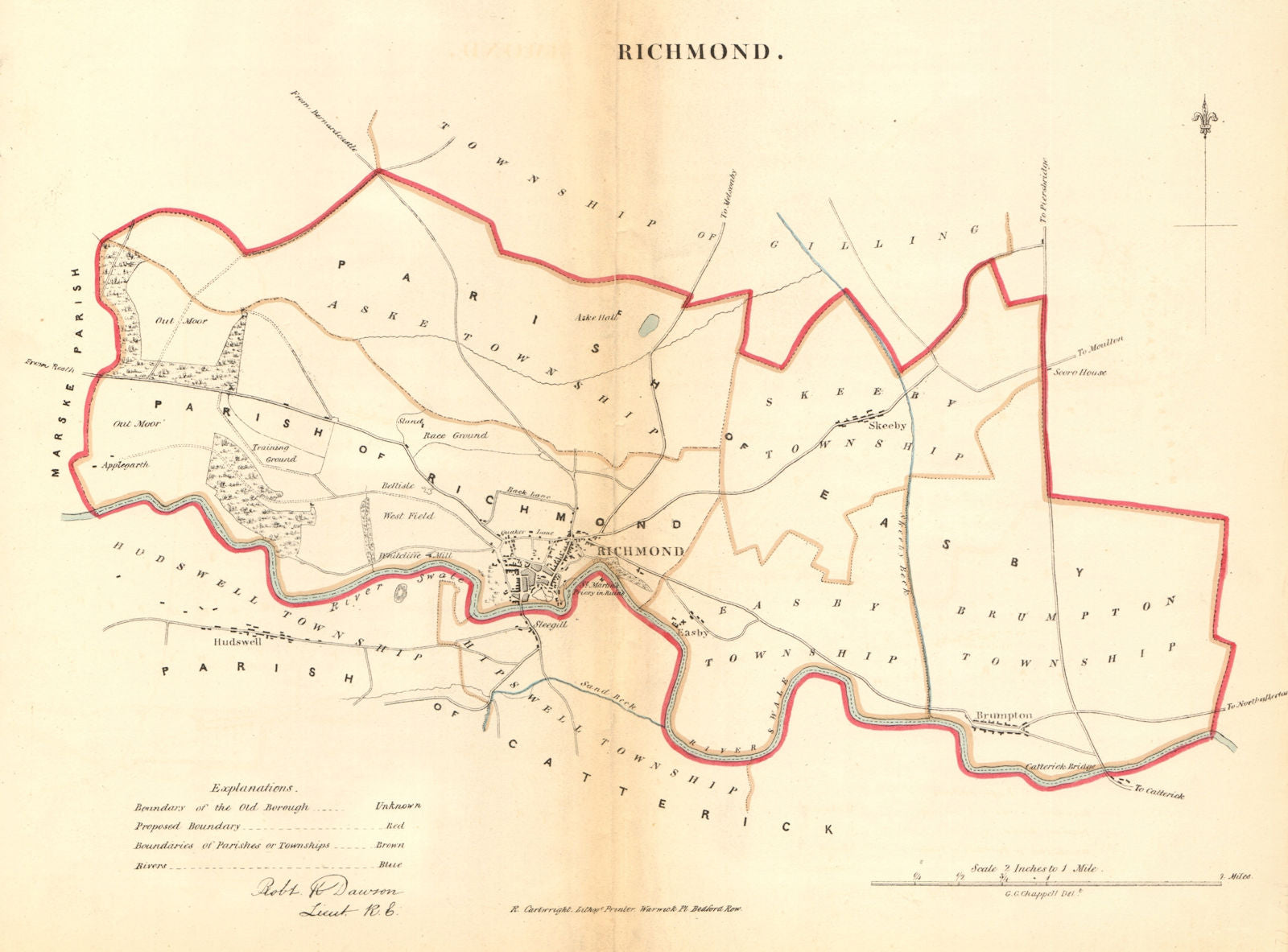 RICHMOND borough/town plan REFORM ACT Skeeby Hudswell Yorkshire. DAWSON ...