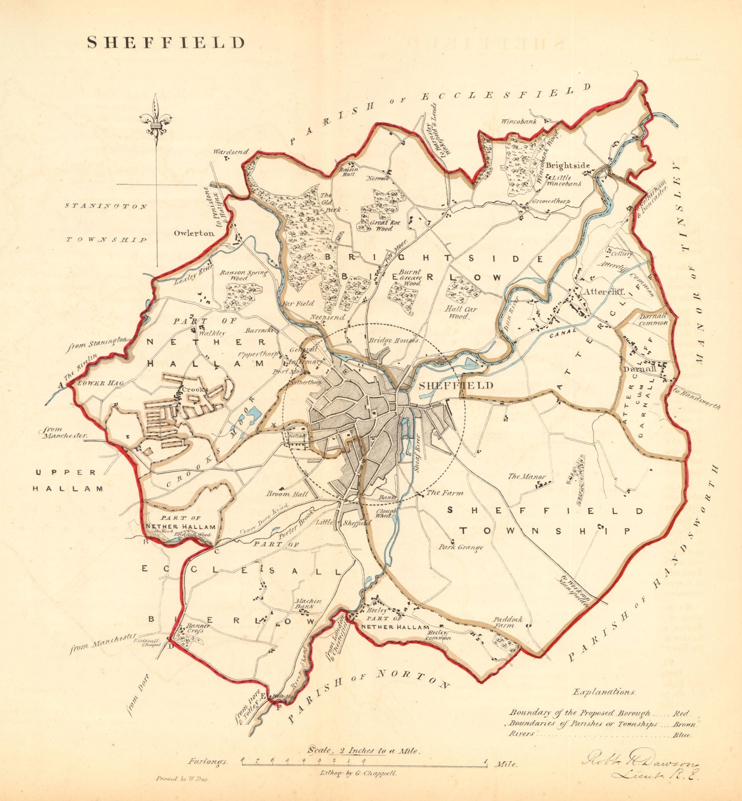 SHEFFIELD borough/town plan REFORM ACT Hallam Darnall Yorkshire. DAWSON ...