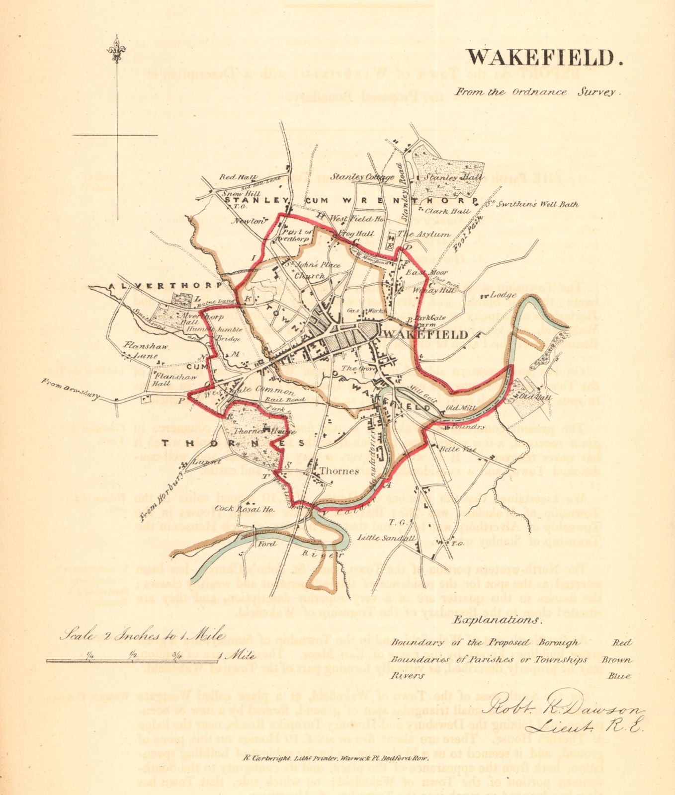 WAKEFIELD borough/town plan. REFORM ACT. Stanley. Yorkshire. DAWSON ...