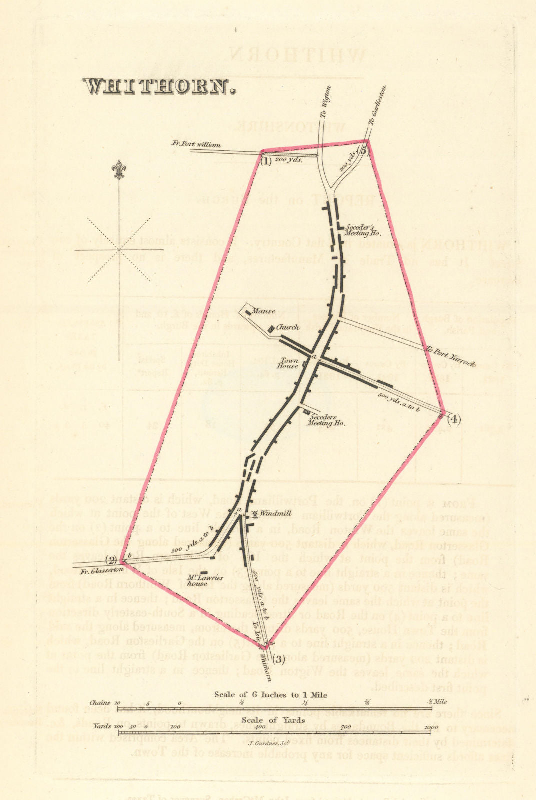 WHITHORN borough/town plan for the REFORM ACT. Scotland 1832 old ...