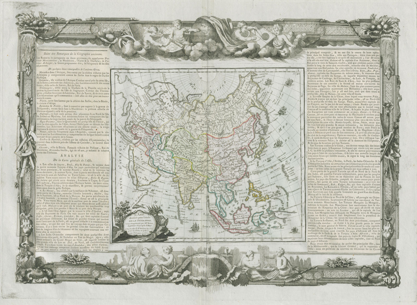 "L'Asie dressée pour l'étude de la Géographie". Asia. DESNOS/DE LA TOUR ...